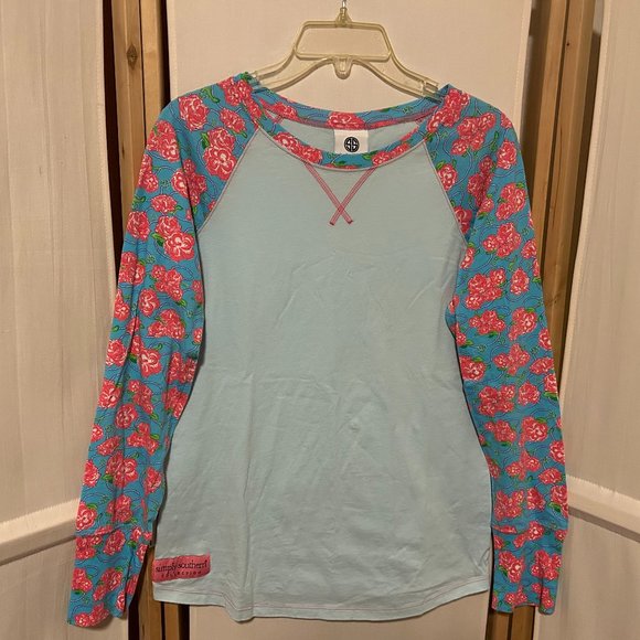 Simply Southern | Tops | Simply Southern Collection Sz M Blue W Pink ...